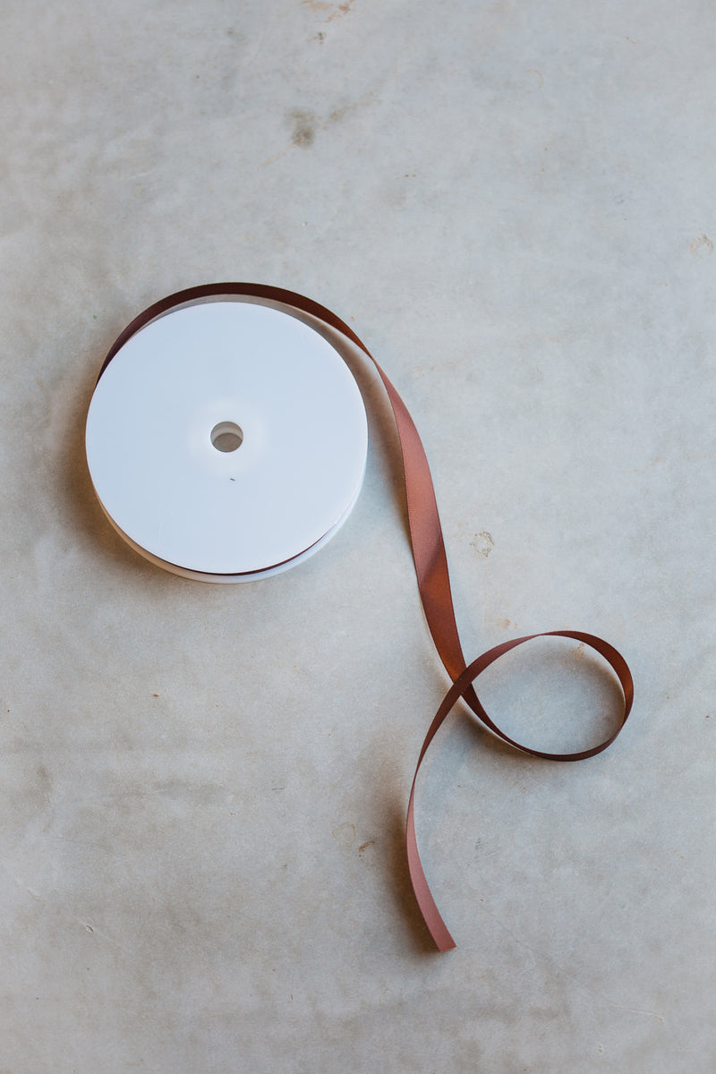 50m x Chocolate Brown 15mm Ribbon – Bare Bones Wholesale